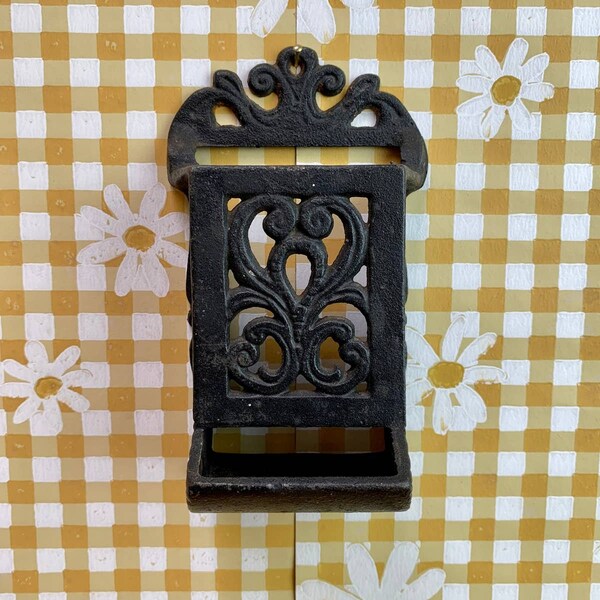 Vintage Cast Iron Matchbox Holder - Etsy