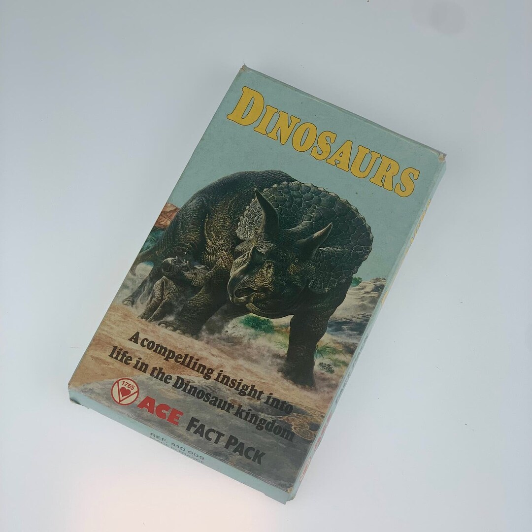 Vintage Illustrated Ace Fact Pack Dinosaurs Kids Flash Cards Made in ...