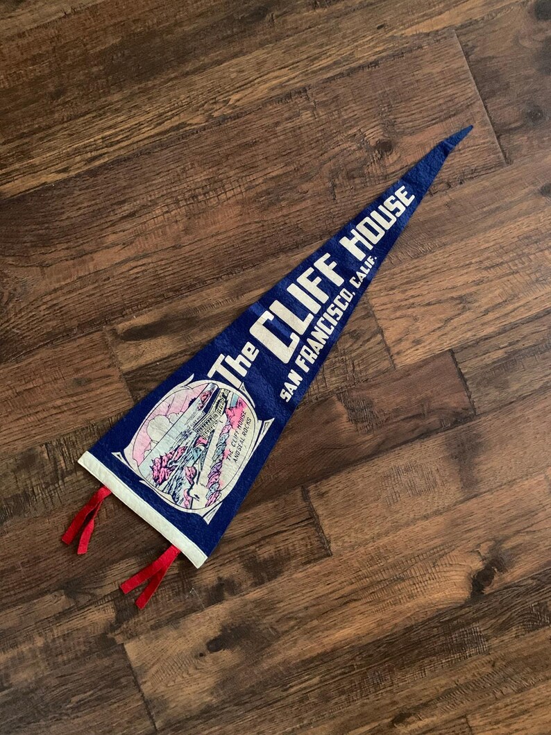 Vintage Felt Pennant - the Cliff House - Seals on Rocks - San Francisco ...