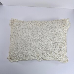 Vintage Lace Toss Pillow - Battenberg White Lace Pillow French Country ...