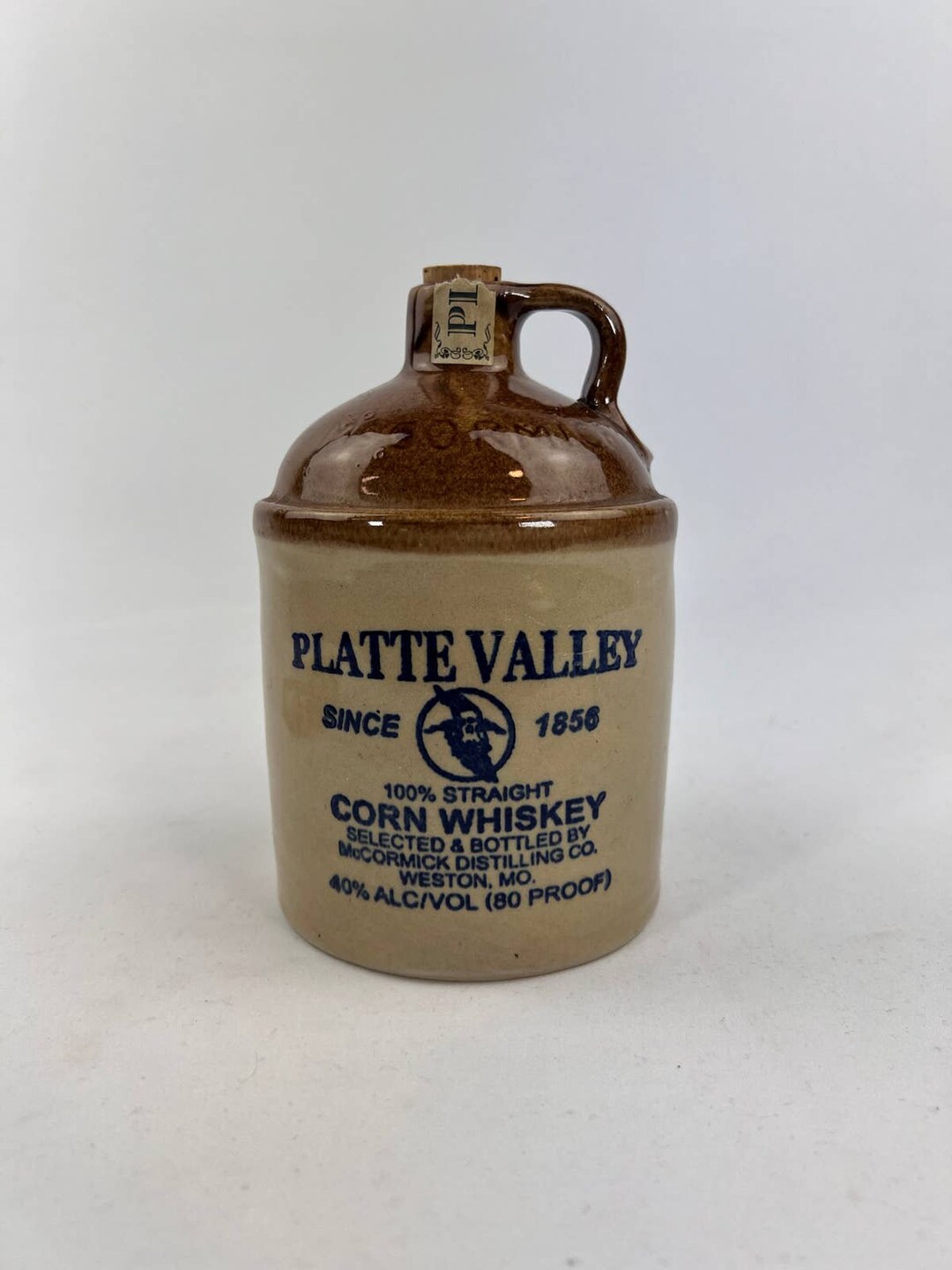 Mccormick Platte Valley Corn Whiskey Stoneware Jug Collectible Home Bar ...