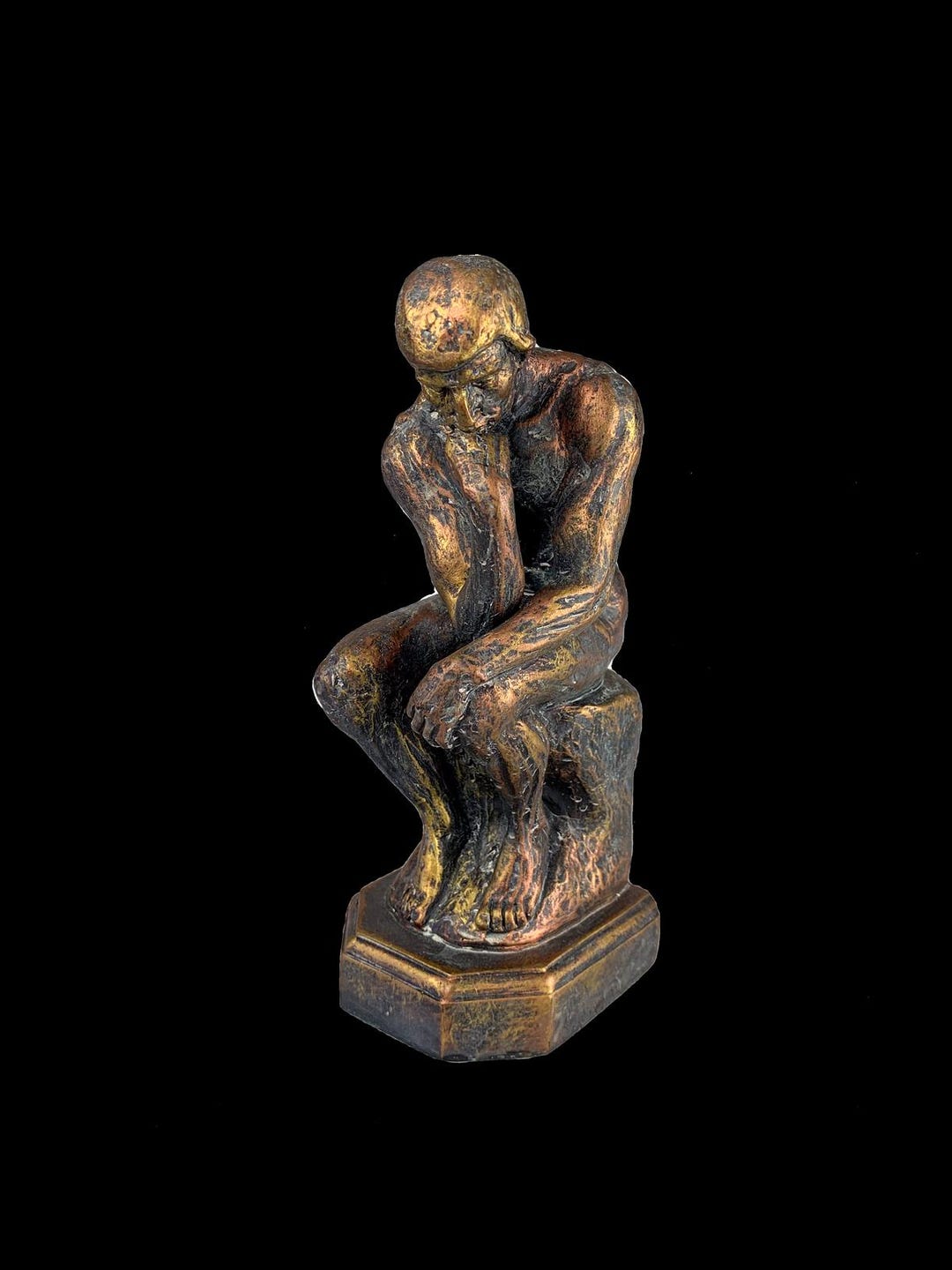 Vintage Thinking Man Statue / Bookend - the Thinker Auguste Rodin ...