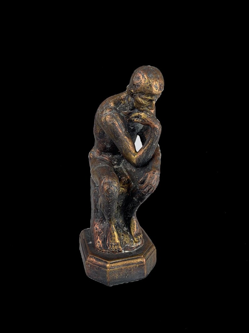Vintage Thinking Man Statue / Bookend the Thinker Auguste Rodin ...