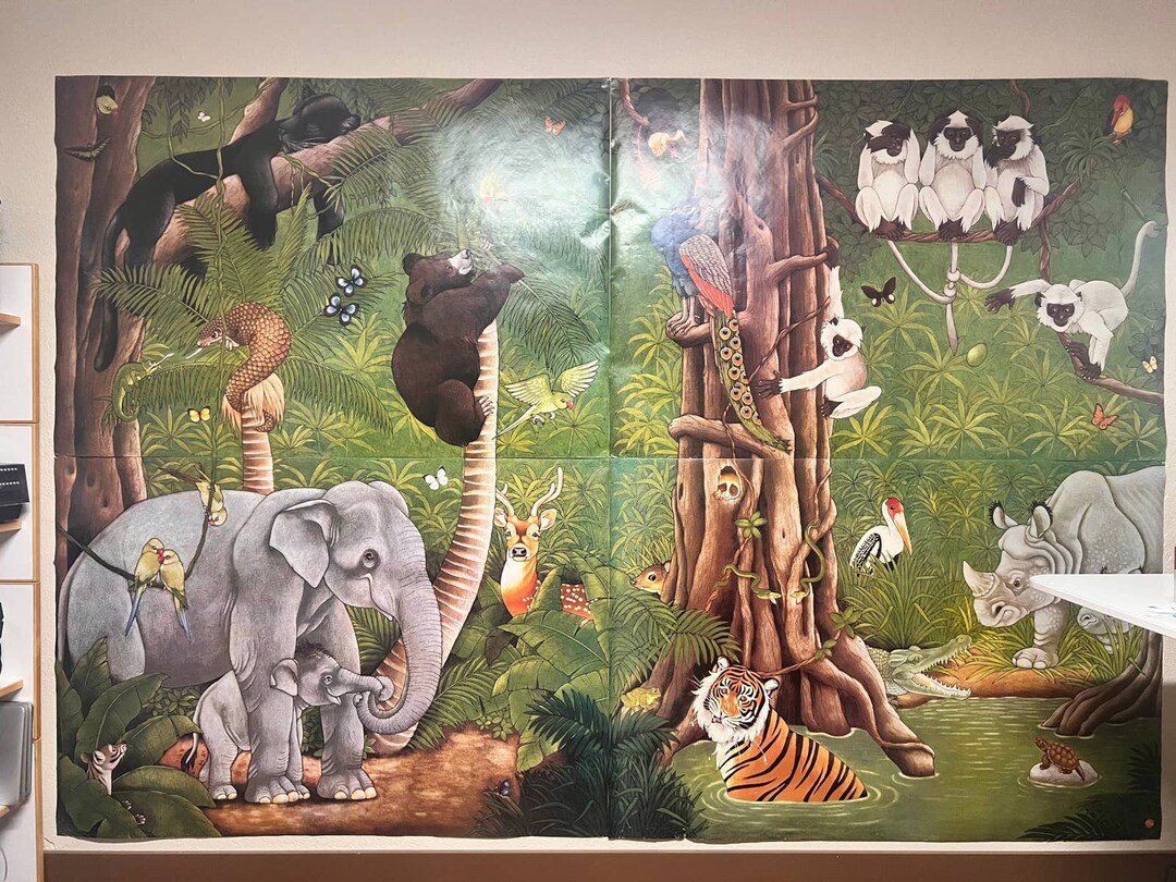 Vintage Giant "le Jungle" 4 Panel Poster - Printed in Germany - Etsy
