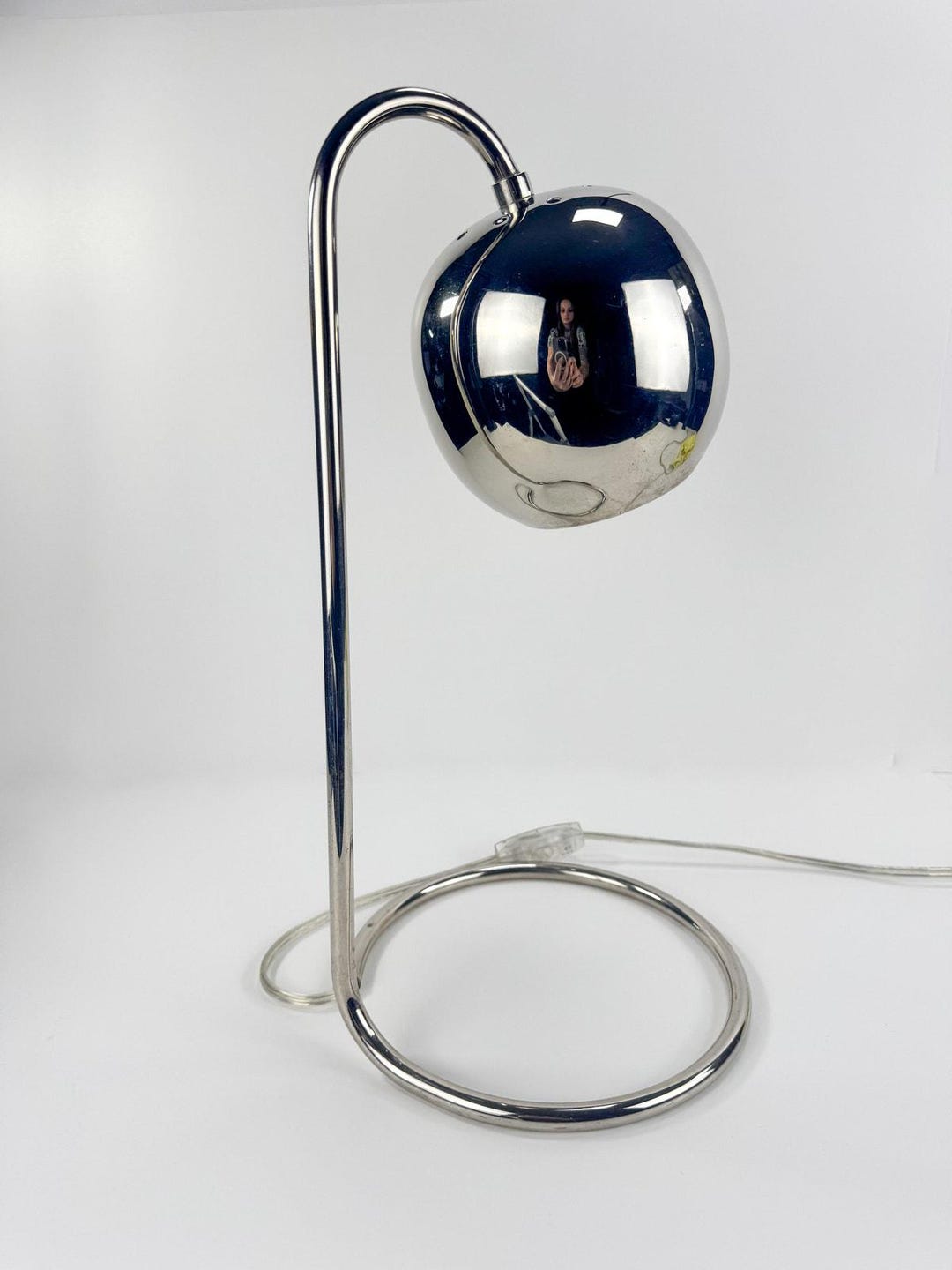 Vintage Y2k Gooseneck Chrome Eyeball Table Lamp 17 Tall 2000s Shiny ...