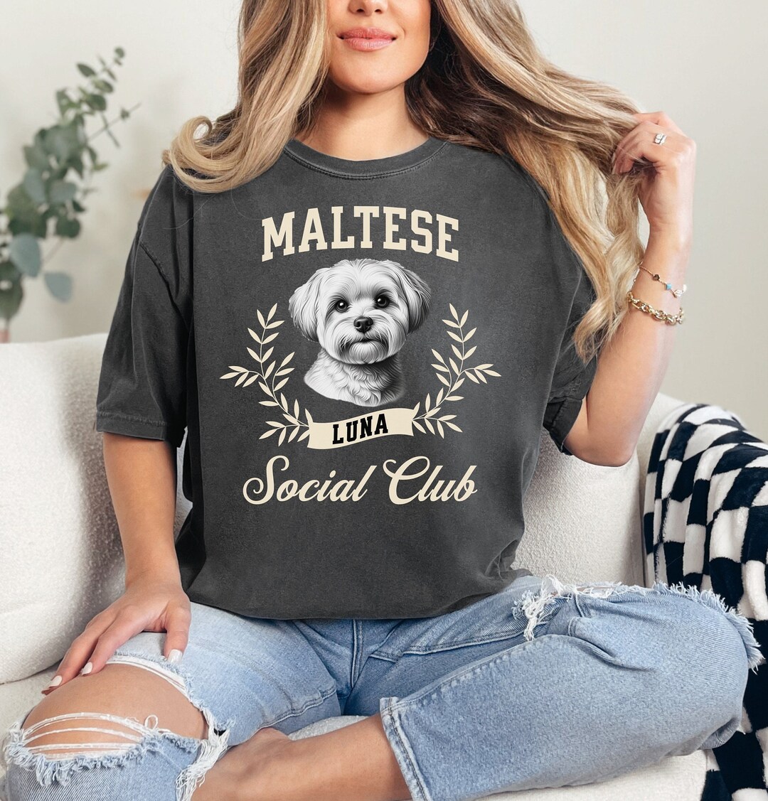 Custom Maltese Social Club T-shirt, Maltese Dog Tshirt, Maltese Mom ...