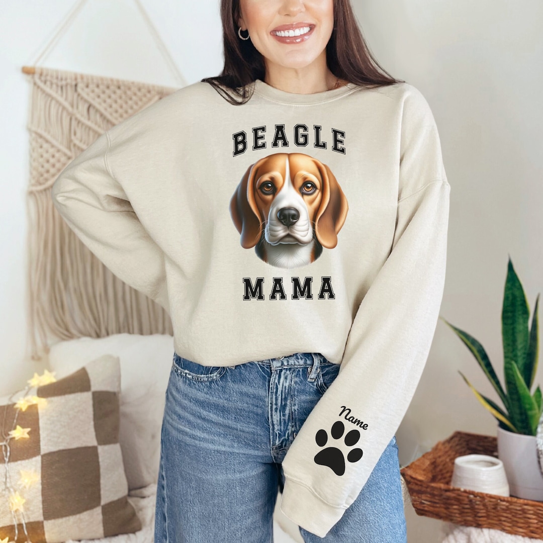 Custom Beagle Mama Sweatshirt, Personalized Beagle Dog Mom Sweatshirt ...