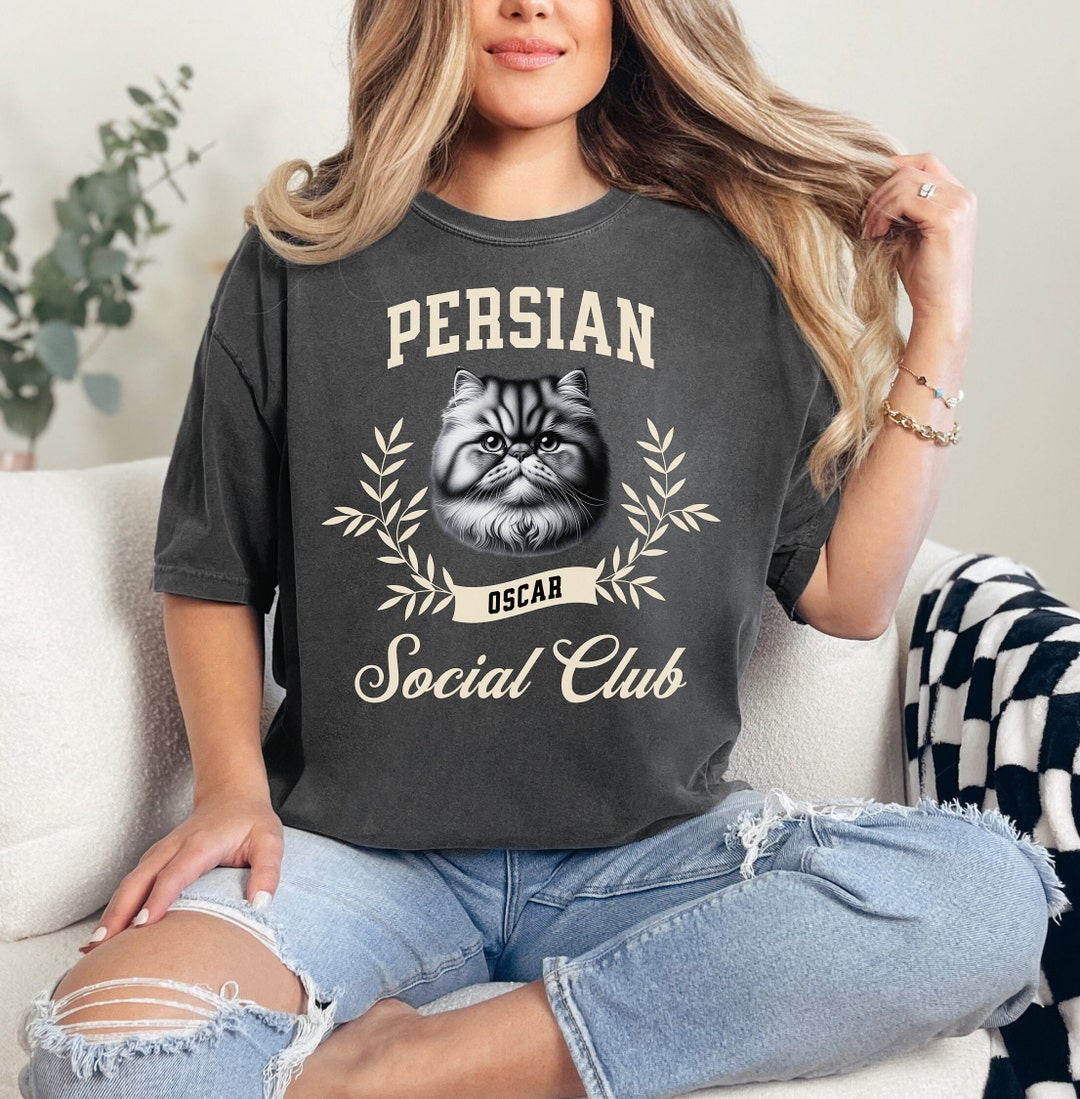 Custom Persian Social Club T-shirt, Persian Cat Tshirt, Persian Mom ...