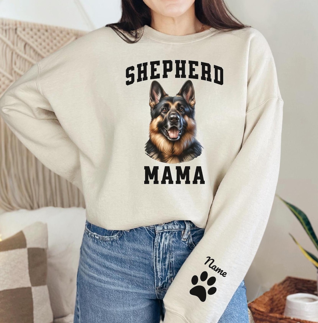 Custom Shepherd Mama Crewneck Sweatshirt, Personalized German Shepherd ...