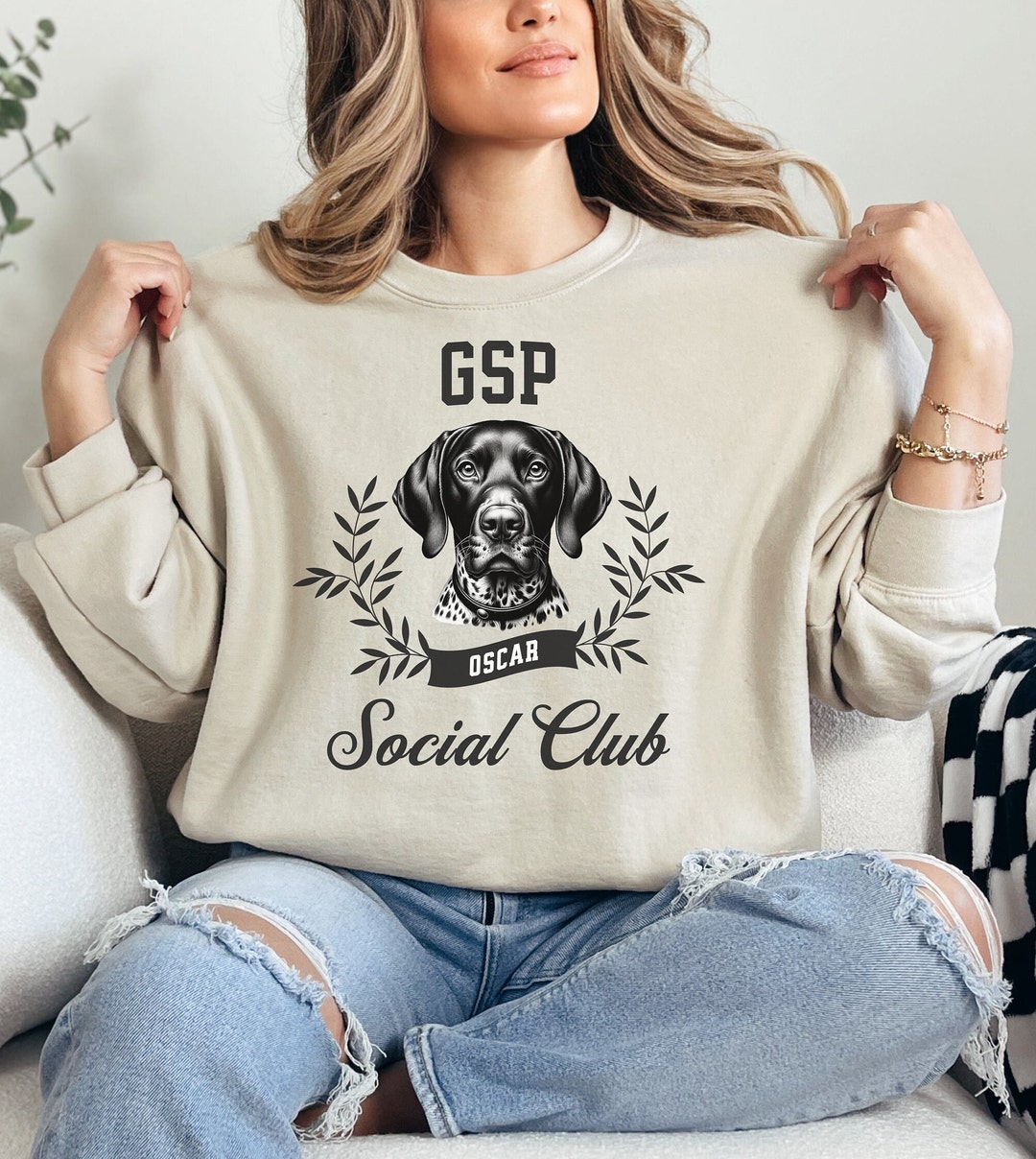 Custom GSP Social Club Sweatshirt, German Shorthaired Pointer ...