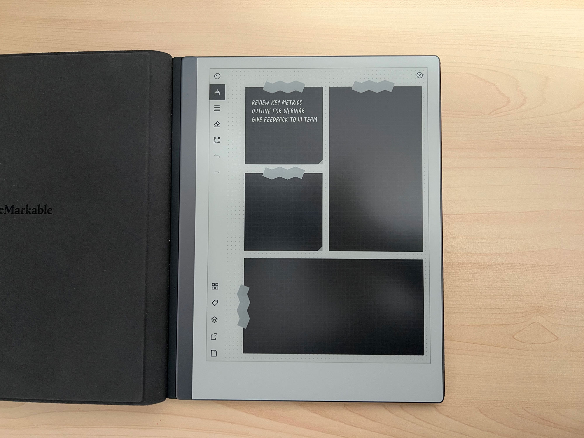 Remarkable 2 Template With Grids Dark Theme Sticky Notes Brain Dump ...