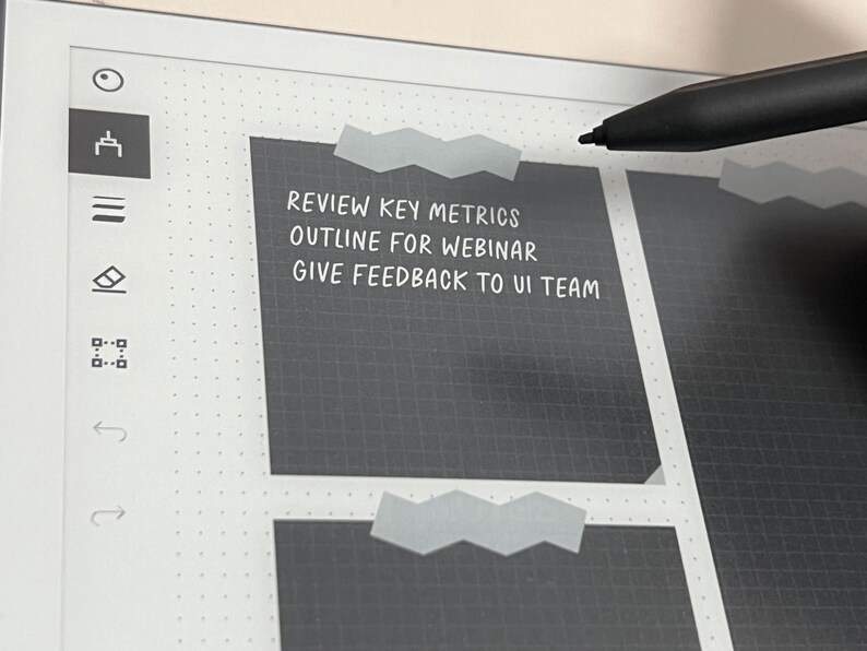 Remarkable 2 Template With Grids Dark Theme Sticky Notes Brain Dump ...