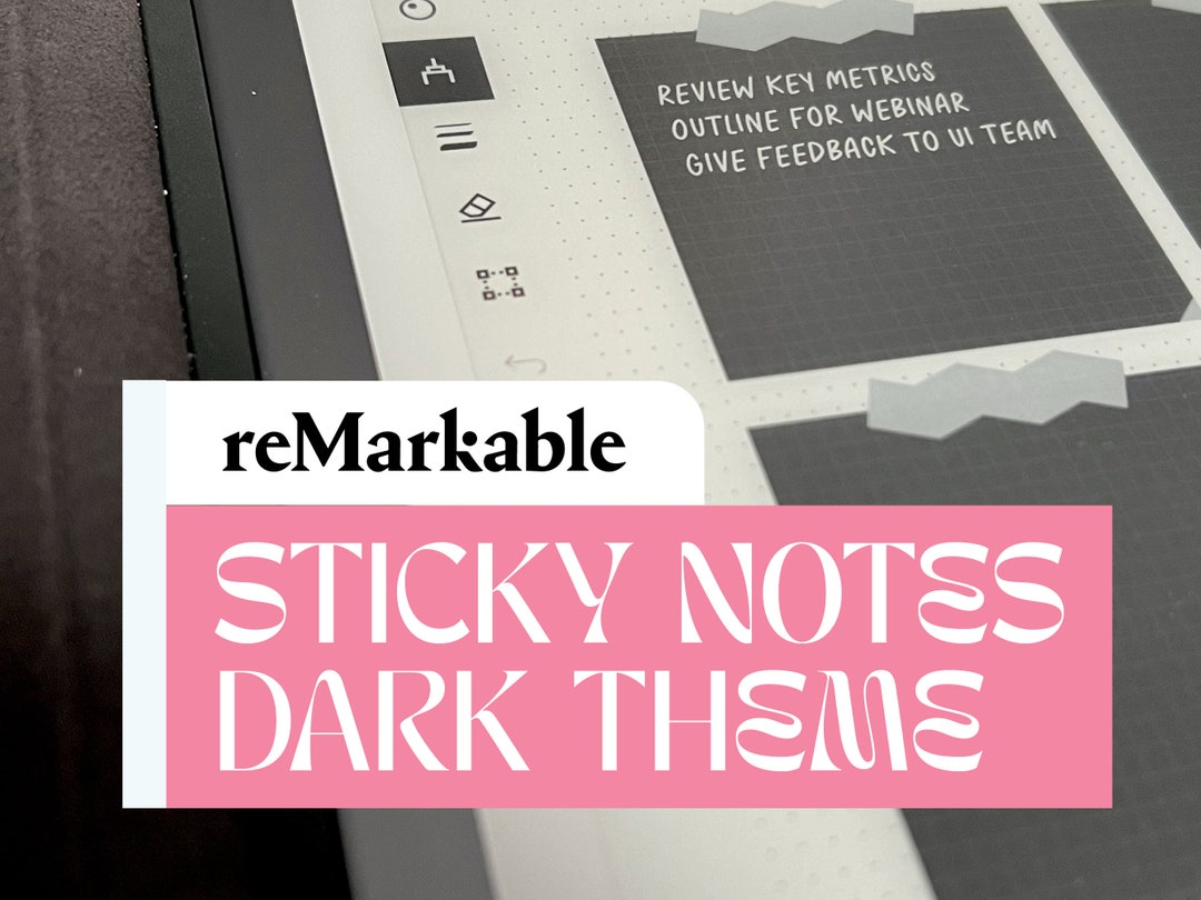 Remarkable 2 Template With Grids Dark Theme Sticky Notes Brain Dump ...