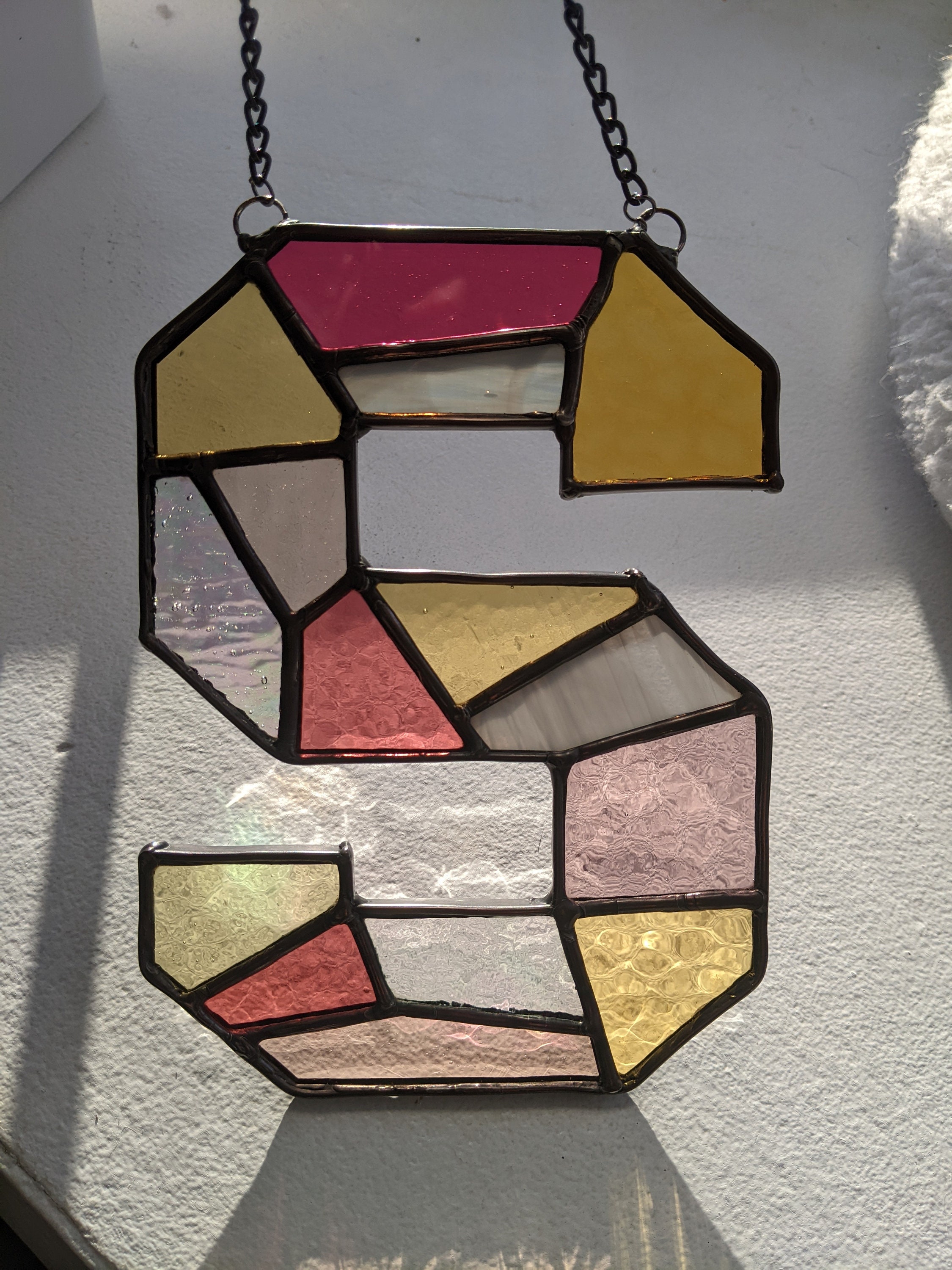 Stained Glass Letter Custom Stained Glass Custom Monogram Gift family ...