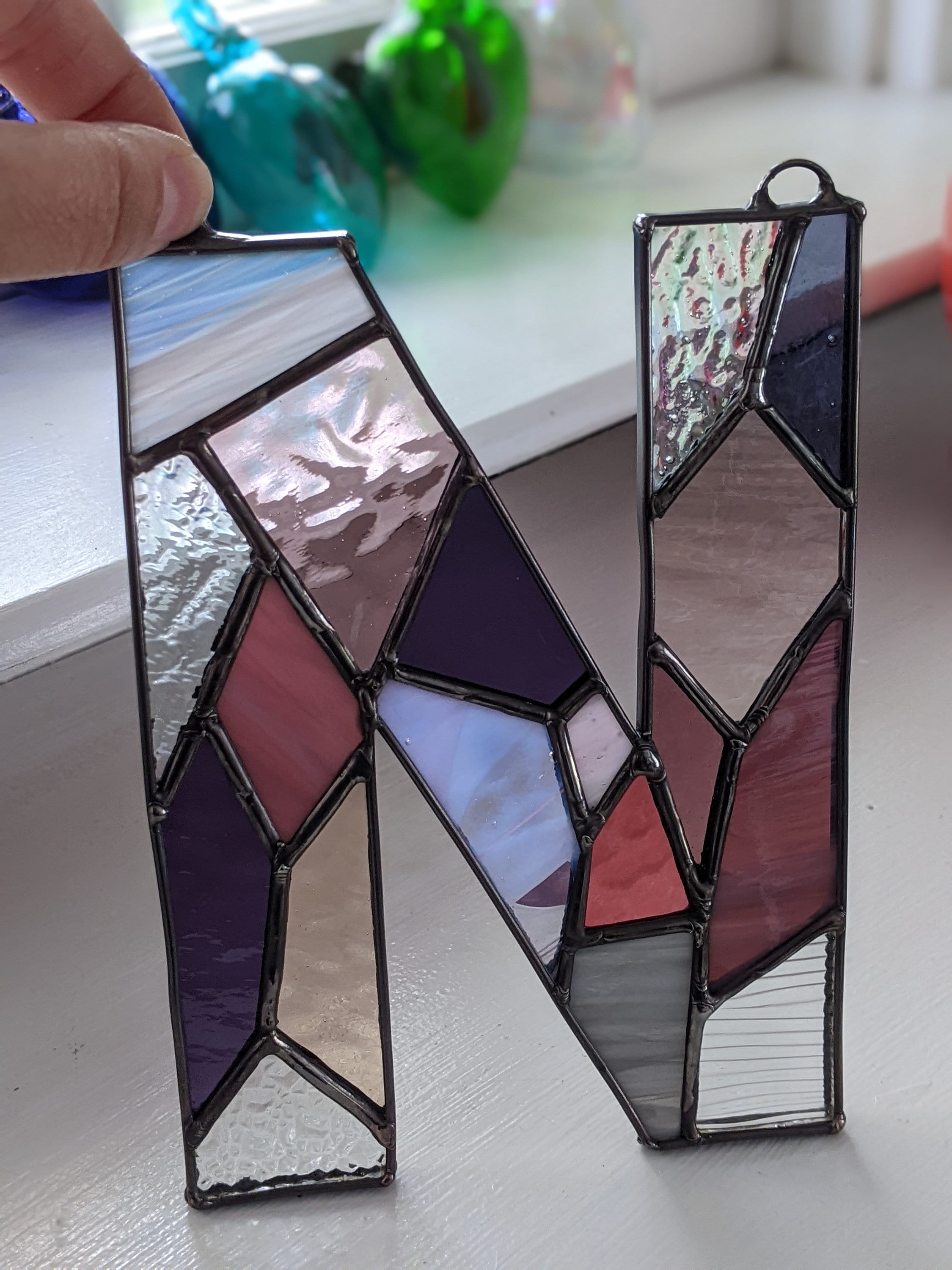 Stained Glass Letter Custom Stained Glass Custom Monogram Gift family ...