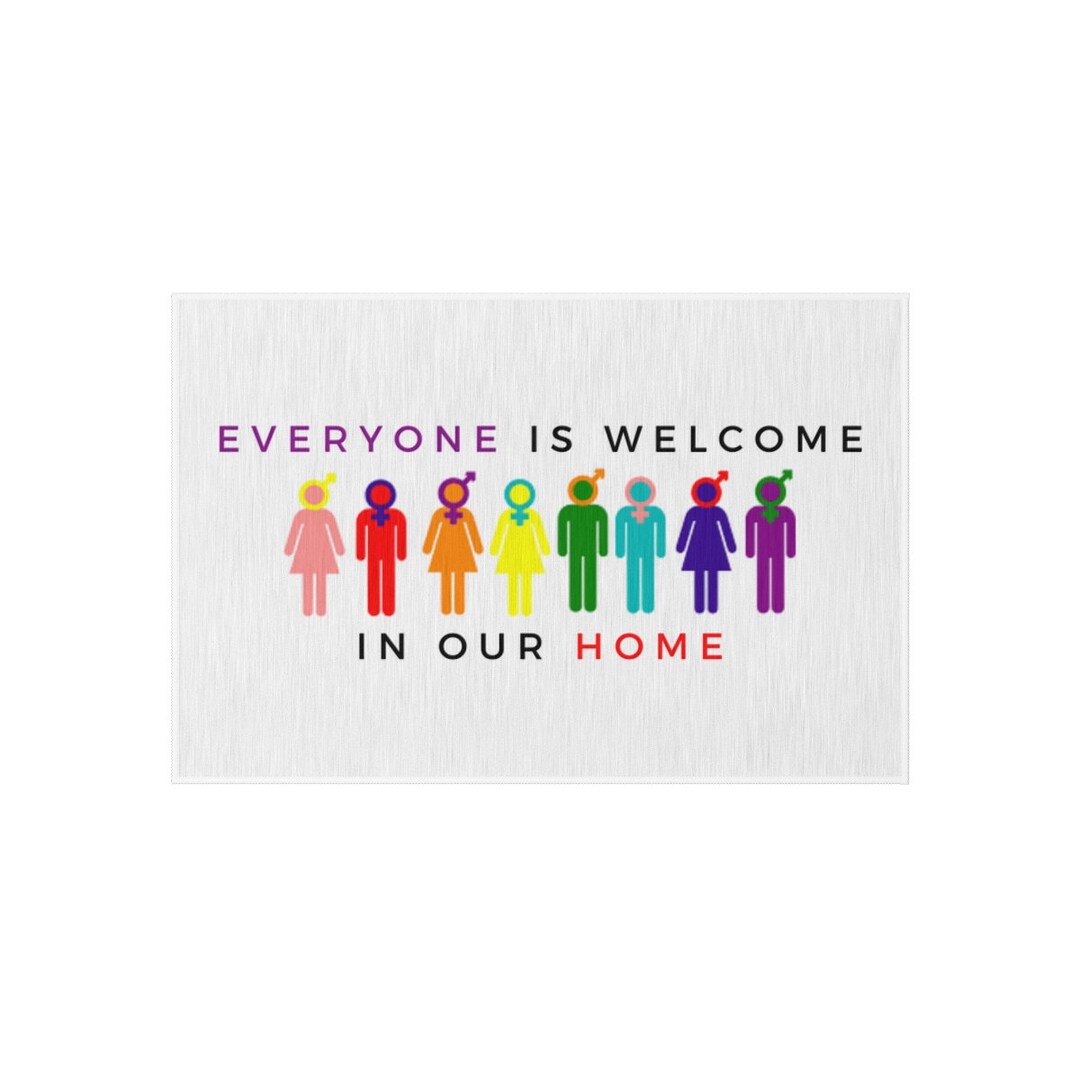 LGBTQIA+ "everyone is Welcome in Our Home" Indoor/outdoor Rug - Etsy