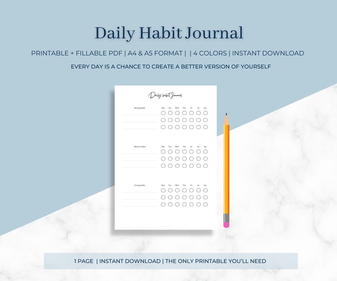 Daily Habit Tracker Journal | Self-development | Self- Discipline ...