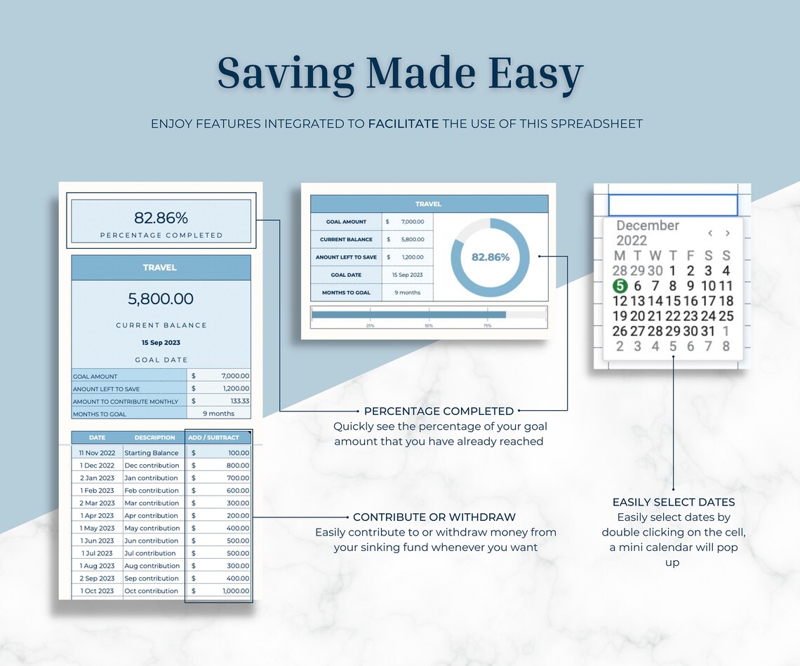 Sinking Funds Tracker, Emergency Fund Calculator, Google Sheets ...