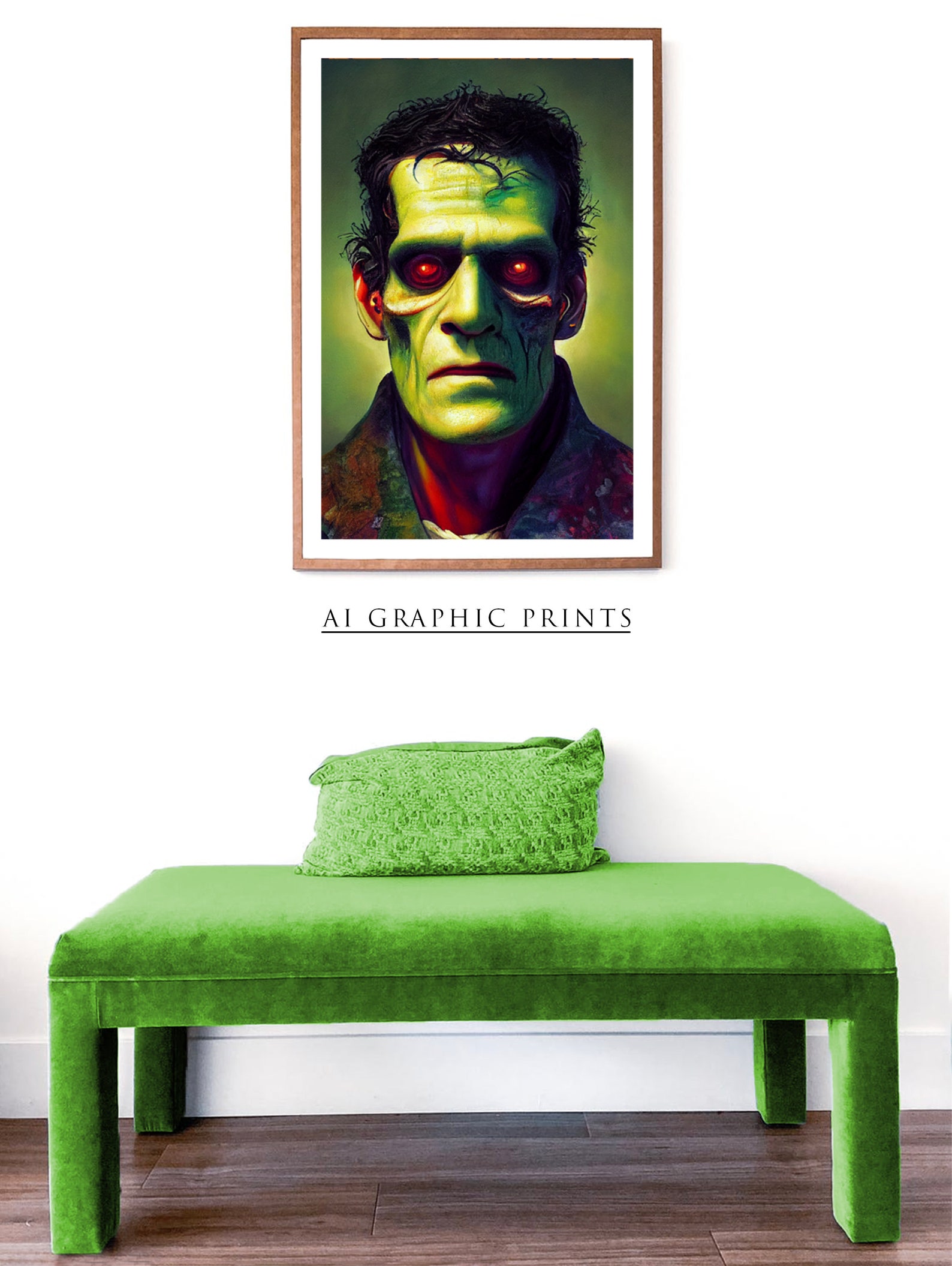 Frankenstein Ai Art Print Halloween Frankenstein Ai Wall Art - Etsy