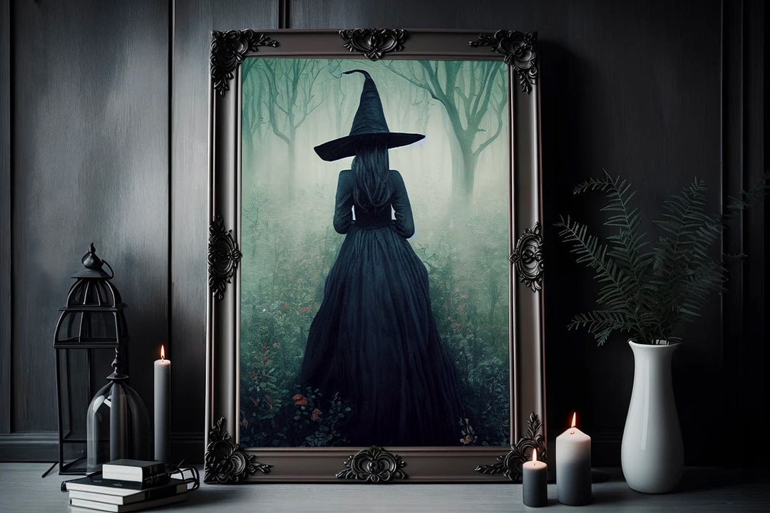 The Witch Twilight Dark Forest Vintage Gothic Wall Art Print - Dark ...