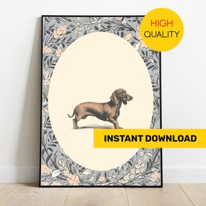 Dog Vintage Print Nursery Decor Dachshund Weiner Dog, Printable Wall ...