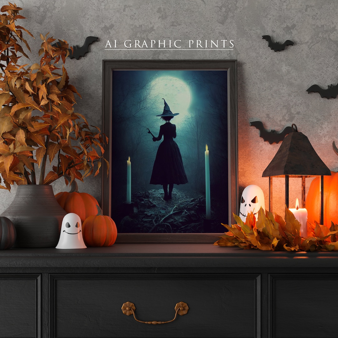 Witch Forest Art, Halloween, AI Art, AI Created Digital Art, Witchy ...