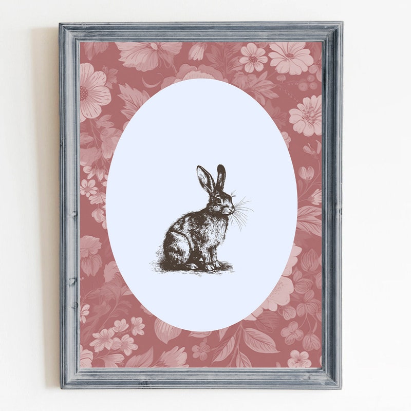 Vintage Bunny Print - Etsy