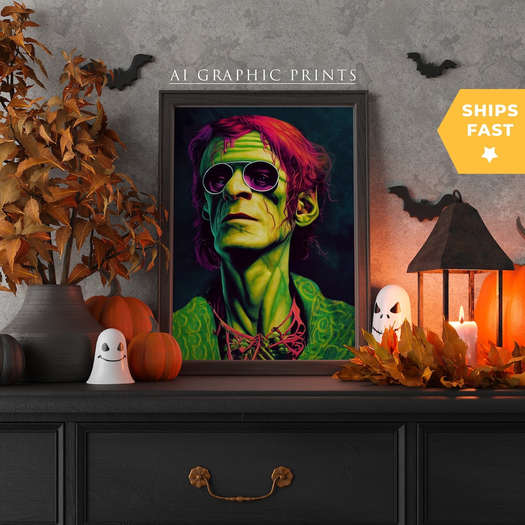 Frankenstein Ai Art Print Halloween, Frankenstein Ai Wall Art Print, Frankenstein Ai Prints, Ai ...