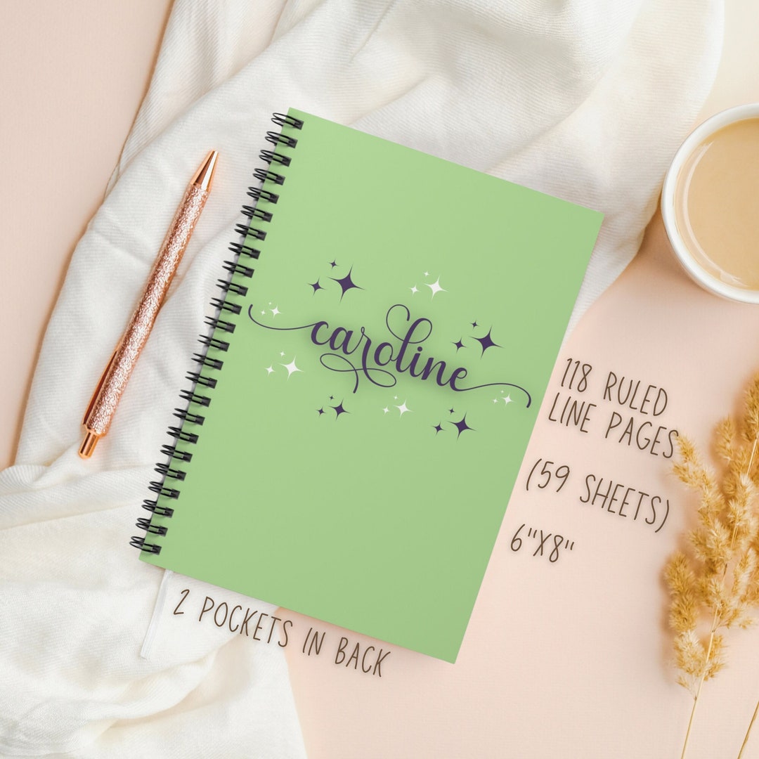 Personalized Green, Violet and Ice Elegant Flowing Font and Retro Stars ...