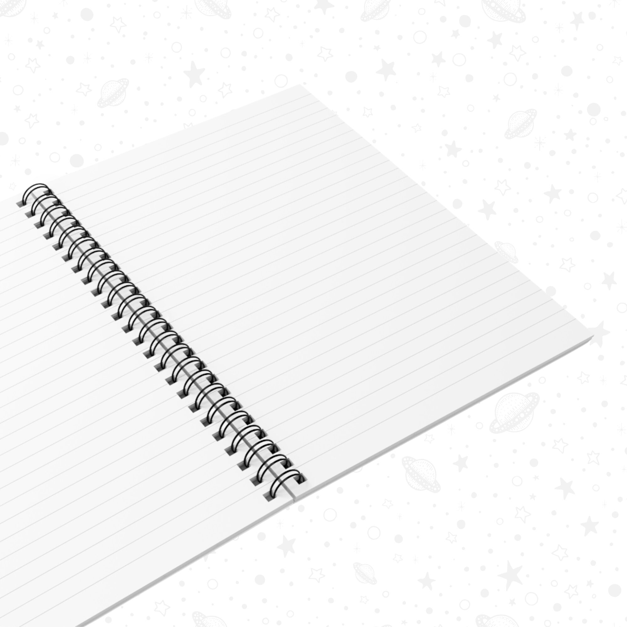 Full Moon Twinkling Stars Ocean Waves Spiral Soft Cover Notebook, 6x8 ...