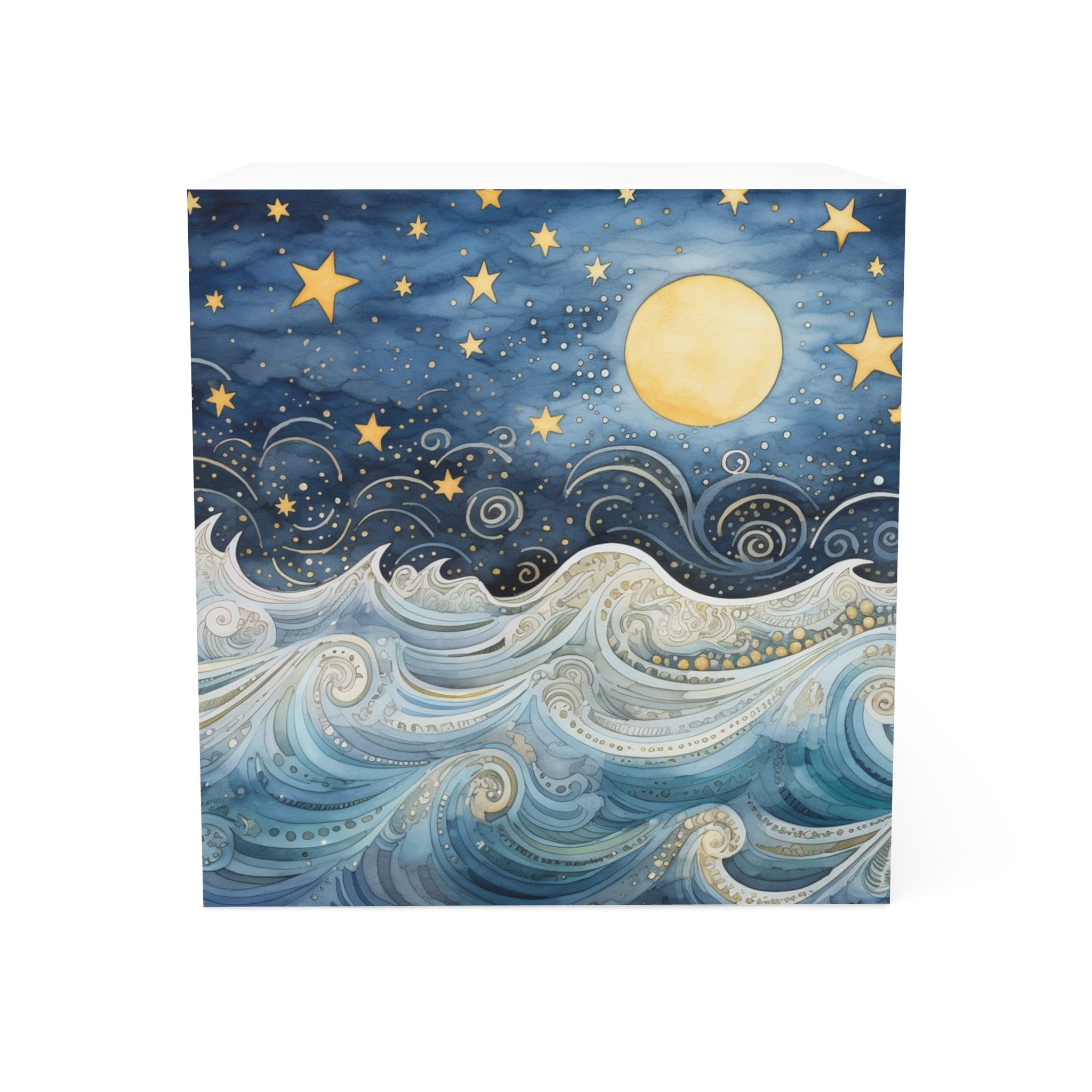 Moon Stars and Waves Sticky Notes, Note Cube, Post It Notes, Home ...