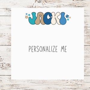 Personalized Post-it® Notes, Bubble Letters With Flowers Coastal ...