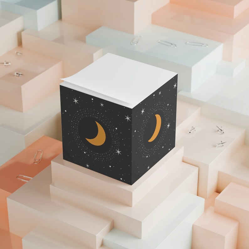 Golden Moon in Space Sticky Notes Note Cube Post-it-notes - Etsy