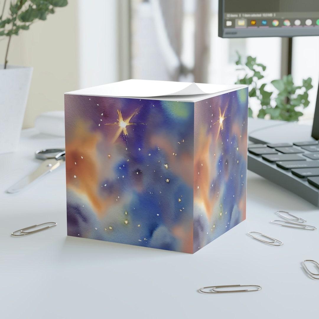 Space Art 5 Note Cube Sticky Notes Post-it-notes Office - Etsy