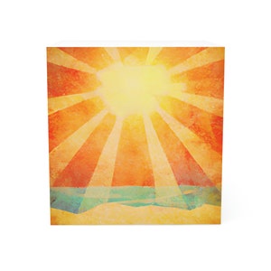 Retro Vintage Beach Sun Rays Sticky Note Cube, Sticky Notes, Cubicle ...