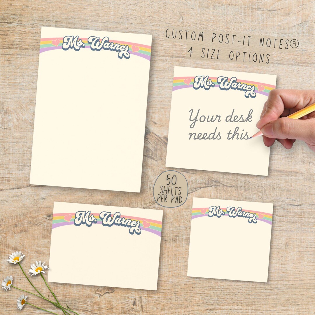 Personalized Post-it Notes, Custom Sticky Notes, Cute Note Pad ...