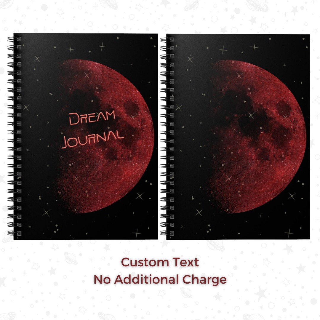 Red Moon Stars Ruled Line 6x8 Blank Soft Cover Spiral Notebook ...