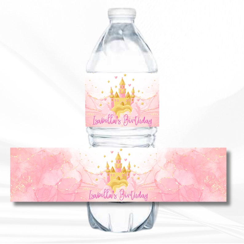 Editable Princess Water Bottle Template Princess Birthday Party Theme ...