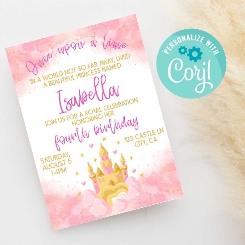 Editable Princess Birthday Invitation Template Princess - Etsy