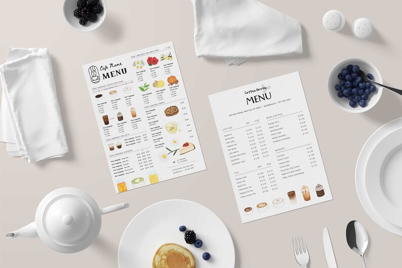 Cafe Coffee Menu Board Templates, Tea Menu, Minimalistic Simple Coffee ...