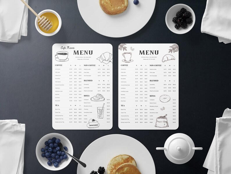 Cafe Coffee Menu Board Templates, Minimalistic Simple Coffee Menu ...