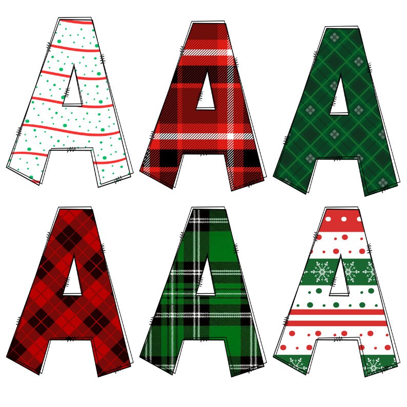 Christmas Clip Art + Doodle Letters BUNDLE and Numbers, Uppercase ...