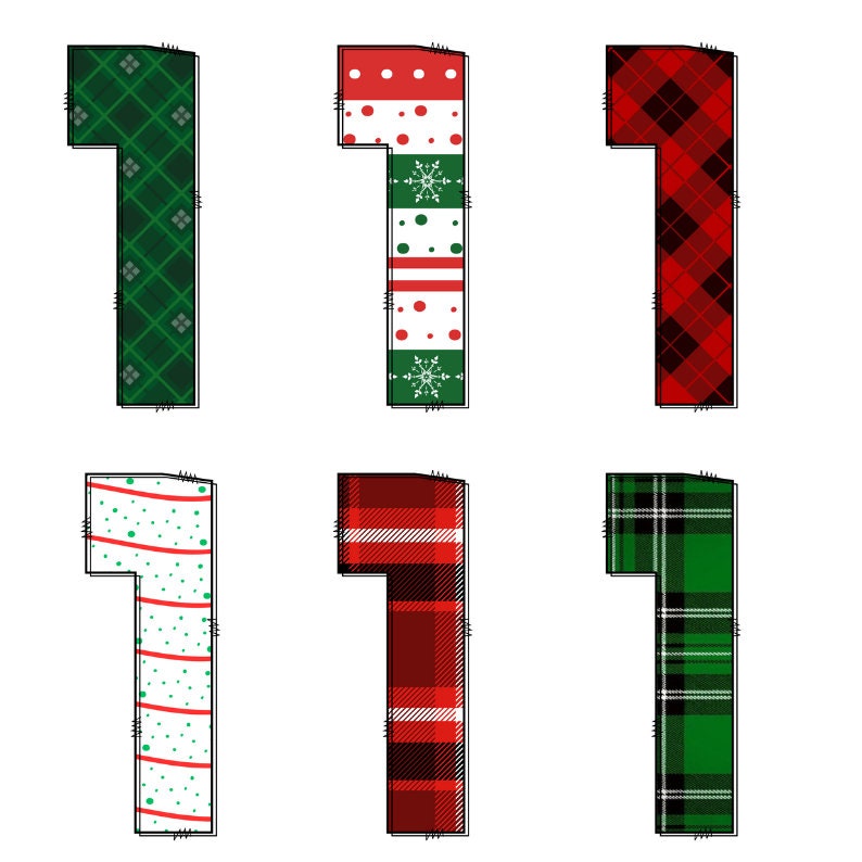 Christmas Clip Art + Doodle Letters BUNDLE and Numbers, Uppercase ...