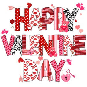 Valentines Day Alphabet With Clip Art PNG Files, Make Your Own Name ...