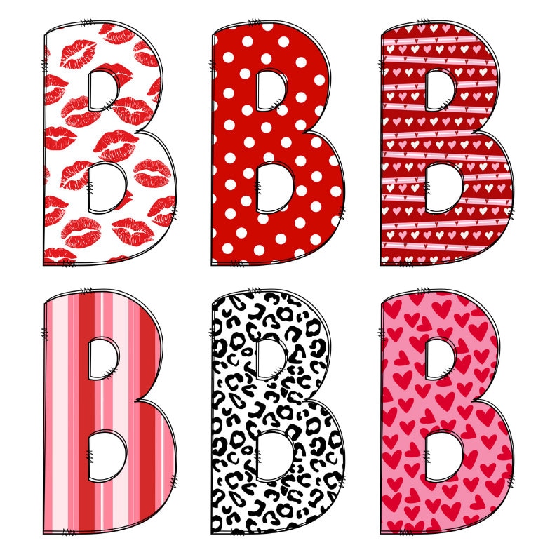 Valentines Day Alphabet With Clip Art PNG Files, Make Your Own Name ...