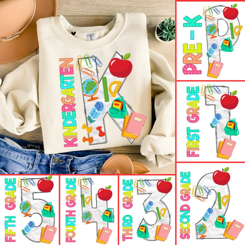 Retro Back to School Bundle, Kindergarten, First Day of School, School ...