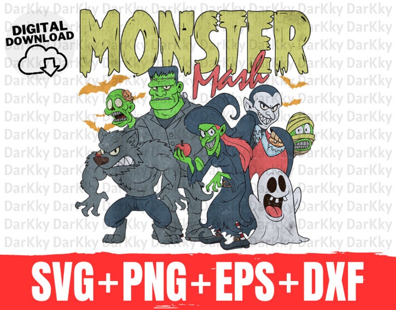 Retro Halloween Digital File, Monster Mash Png, Vintage Ghost Halloween ...