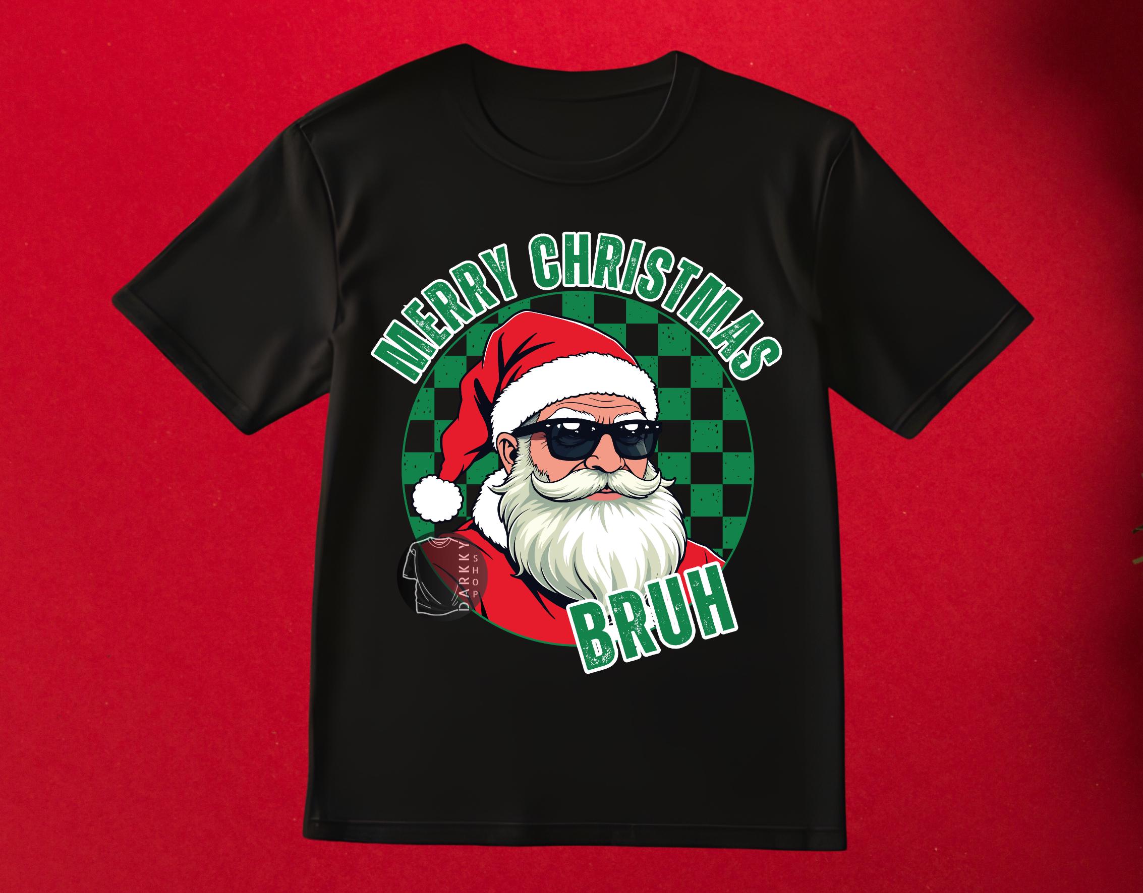 Merry Christmas Bruh Santa Bruh Checkerboard Retro Boy Christmas PNG ...