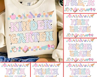 Retro Back to School Bundle, Kindergarten, First Day of School, School ...