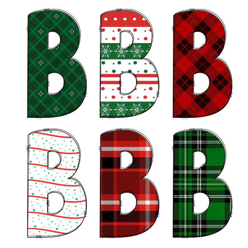 Christmas Clip Art + Doodle Letters BUNDLE and Numbers, Uppercase ...